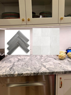 White subway tile backsplash for Ikea Enkoping kitchen cabinets?