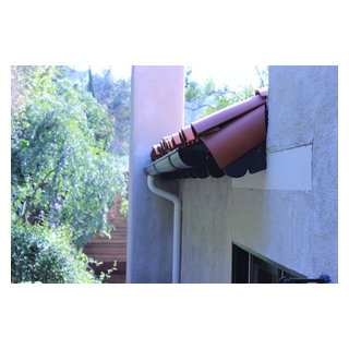 Half Round Gutter with Custom Brackets, Hollywood Hills - Mediterranean ...