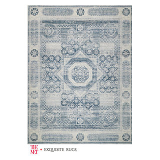 The Met x Exquisite Rugs Vintage Looms Light Blue/Blue Area Rug, 12'x15 ...