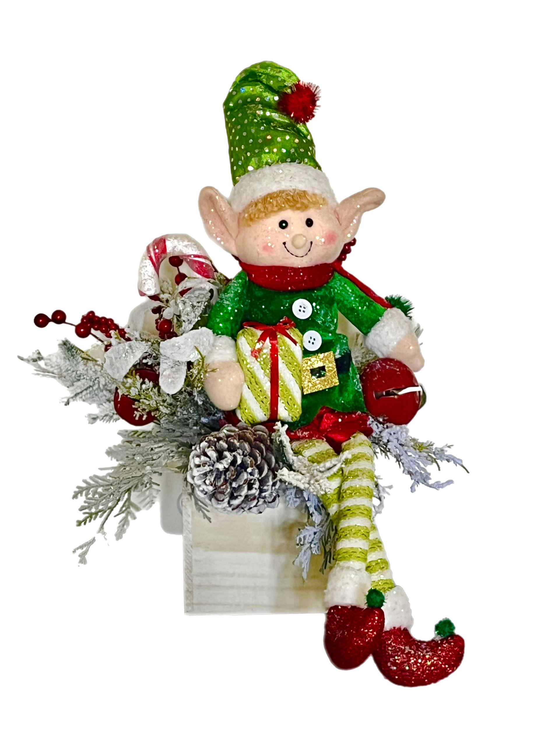 Christmas Centerpiece Elf Winter Arrangement Table Decor 21" Tall ...