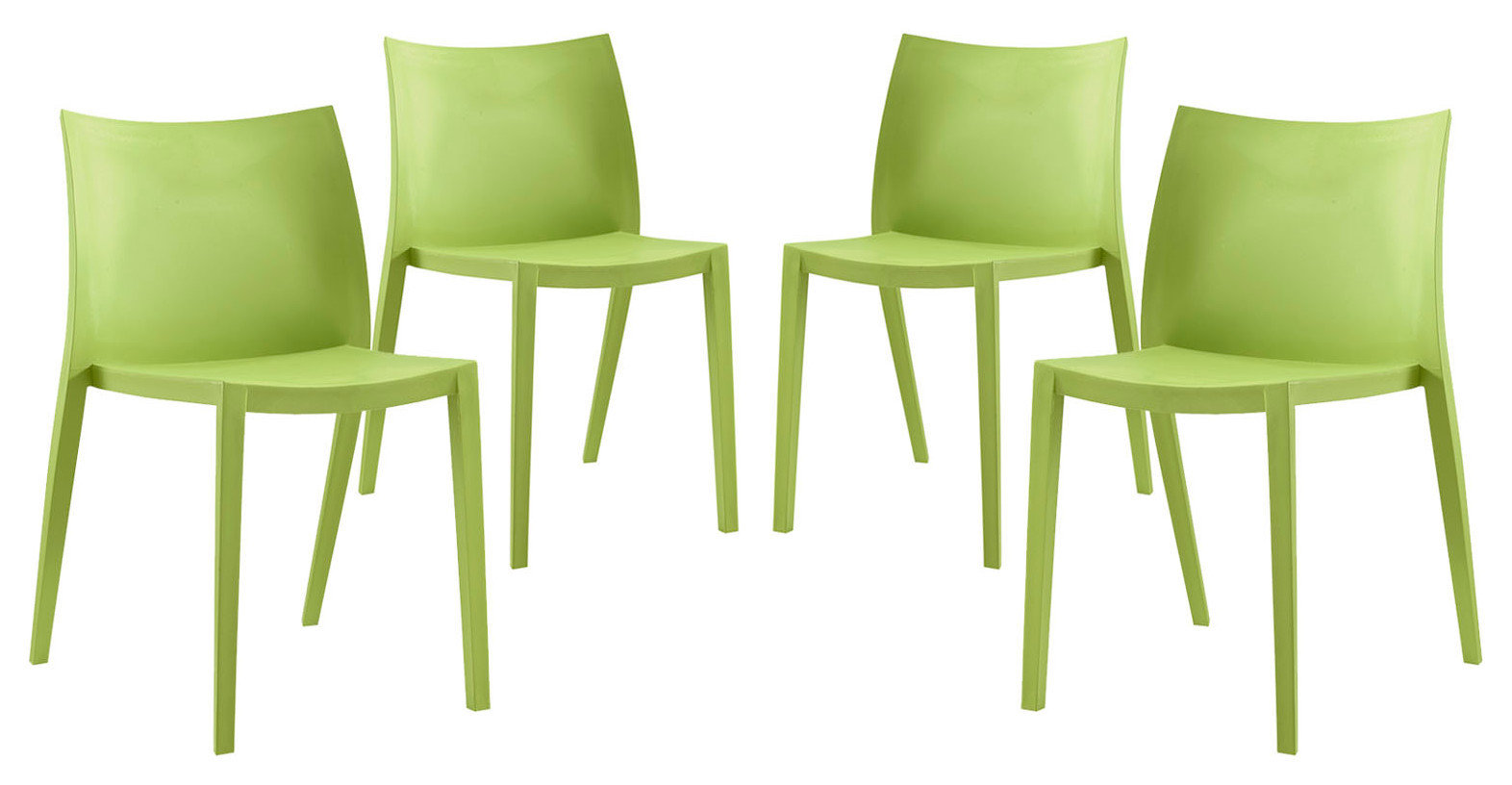 Modern Green Gallant Dining Side Chair Set of 4, 21.5"Lx15.5-16.5"Wx32 ...