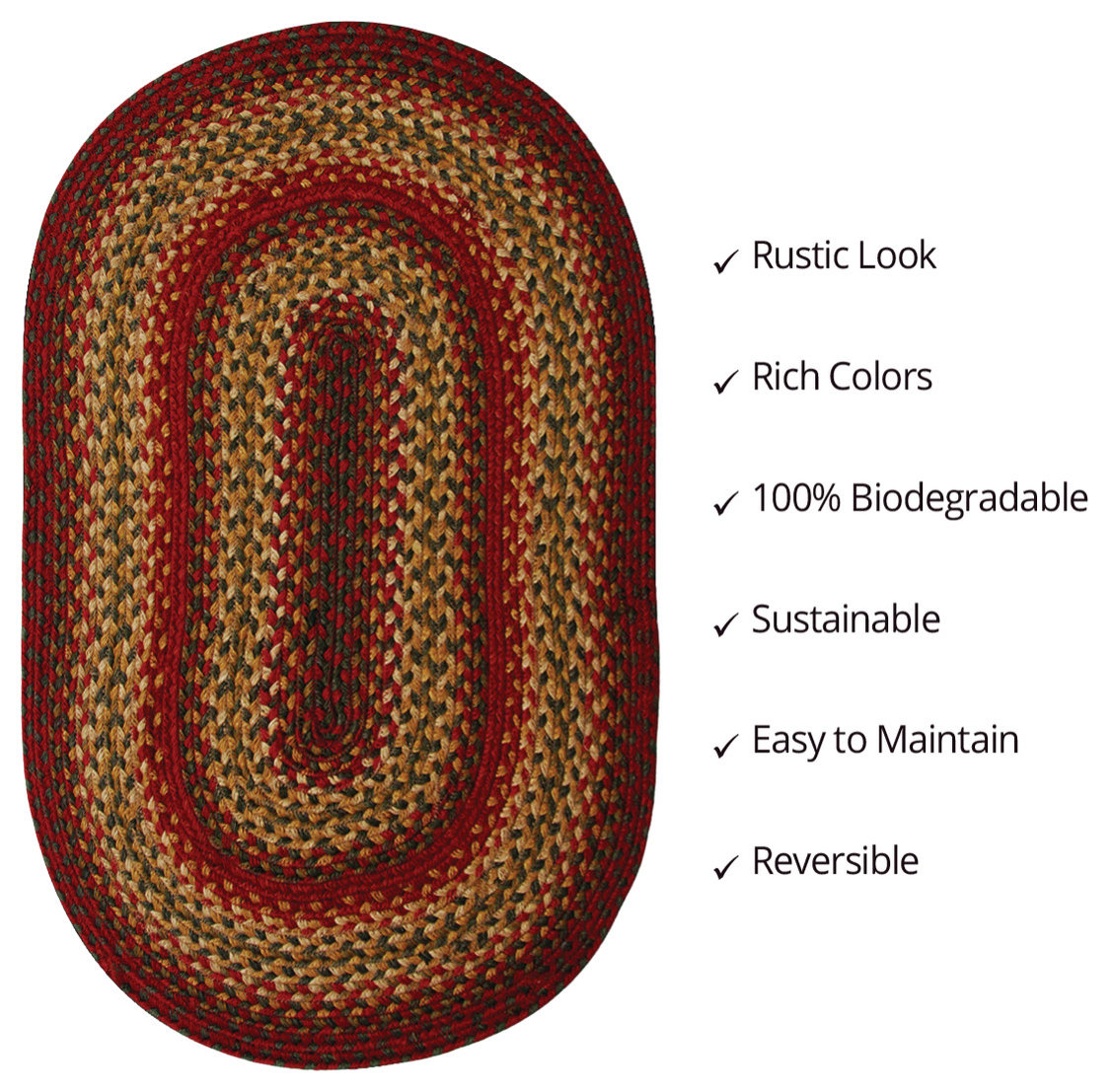 Homespice Decor Cider Barn Jute Braided Rug 6'x9' Oval - Contemporary ...