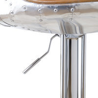 Aviator Adjustable Height Bar Stool, Leather and Metal - Contemporary ...