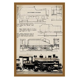 Train Schematic, 20" x 30" - Traditional - Prints And Posters - by ...