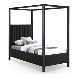 Kelly Boucle Fabric Upholstered Bed, Twin - Transitional - Canopy Beds ...