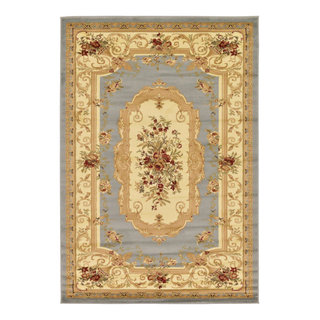 Rug Unique Loom Versailles Slate Blue Rectangular 6' 0 x 9' 0 ...