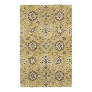 Kaleen Weathered Collection Light Gold Area Rug 8'x10' - Traditional ...