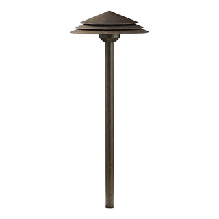 Kichler Round Tiered-LED Path Light 2700K, Aged Bronze - Modern - Path ...