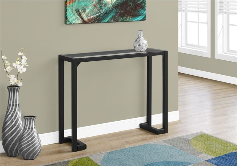 Accent Table, Narrow, Metal, Black - Contemporary - Furniture - by ...