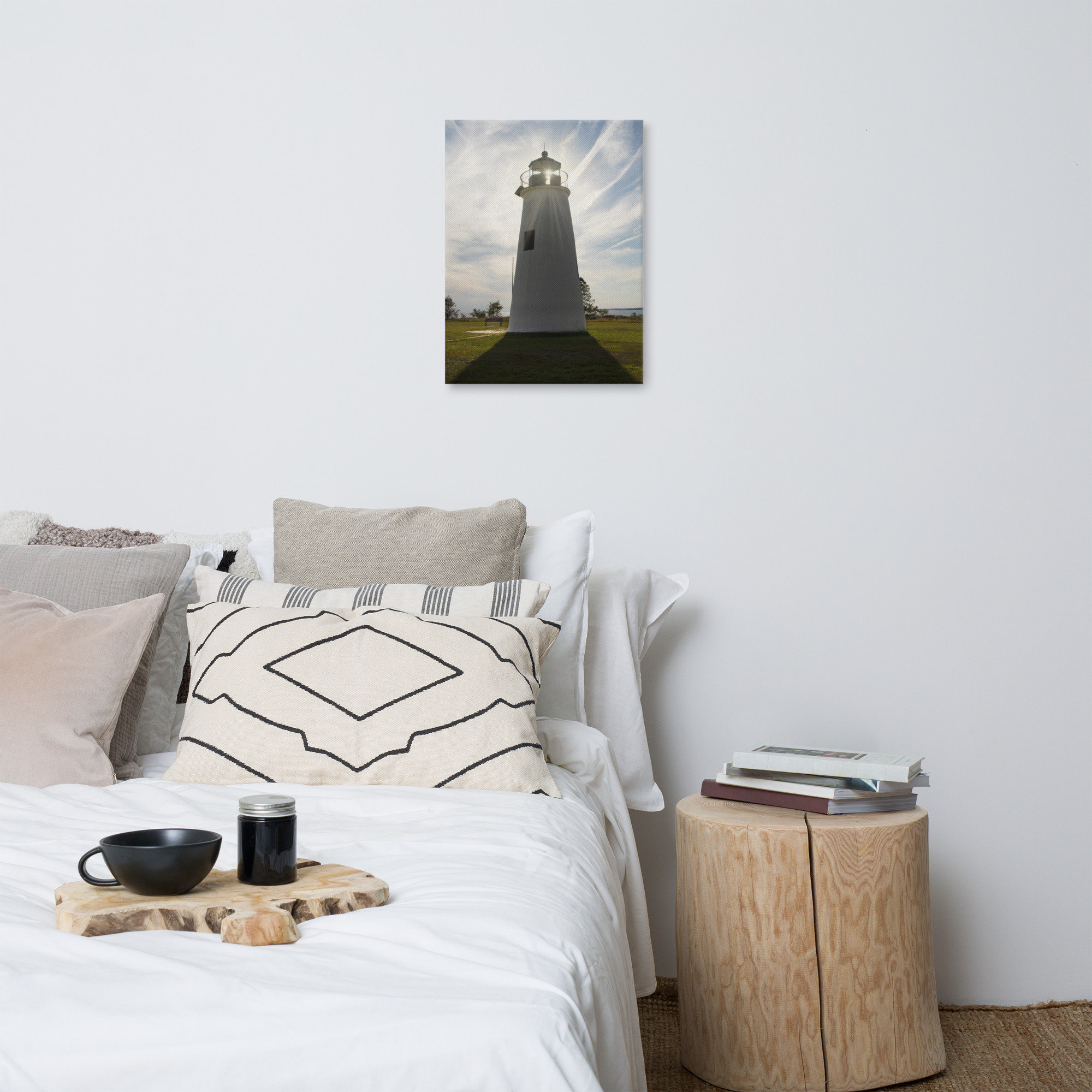 Turkey Point Lighthouse with Sun Flare Coastal Canvas Prints, 18" X 24 ...