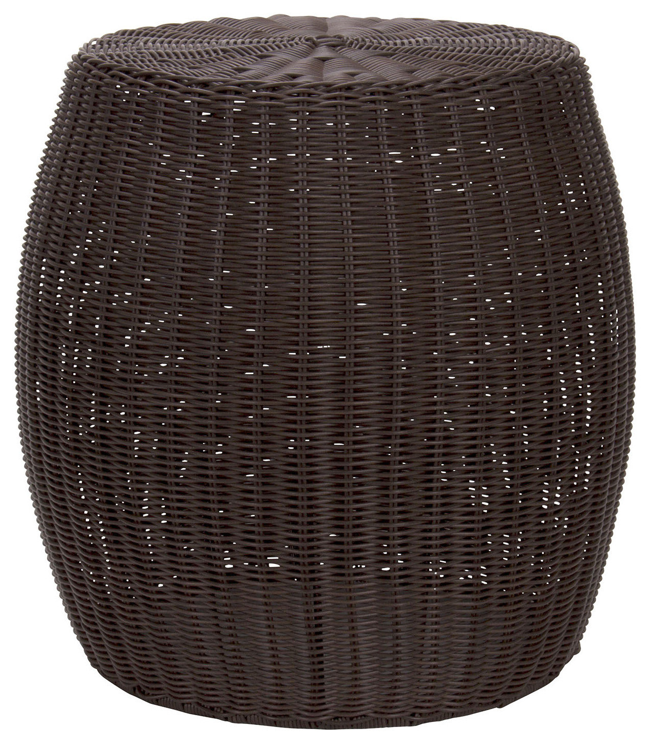Handwoven Resin Barrel Side Table - Tropical - Outdoor Side Tables - by ...