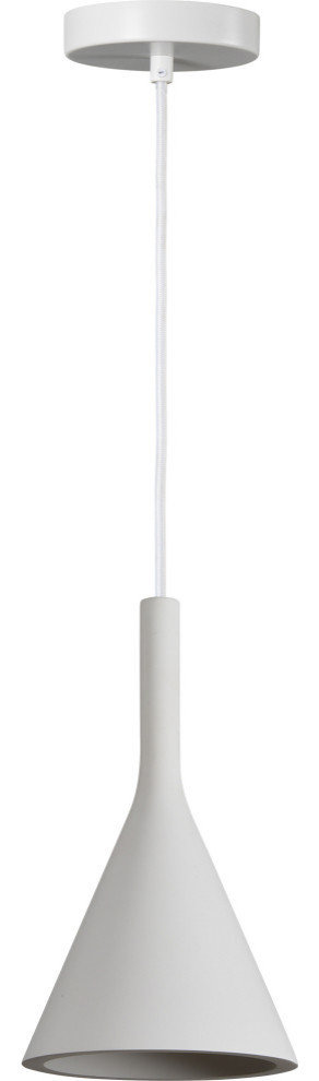 Hottah Gypsum And Iron Matte White Ceiling Pendant Light, Small ...