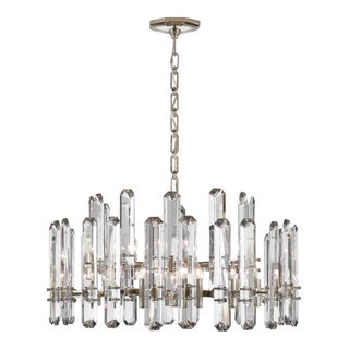 Bonnington Chandelier, 18-Light, Polished Nickel, 32"W (ARN 5125PN-CG ...