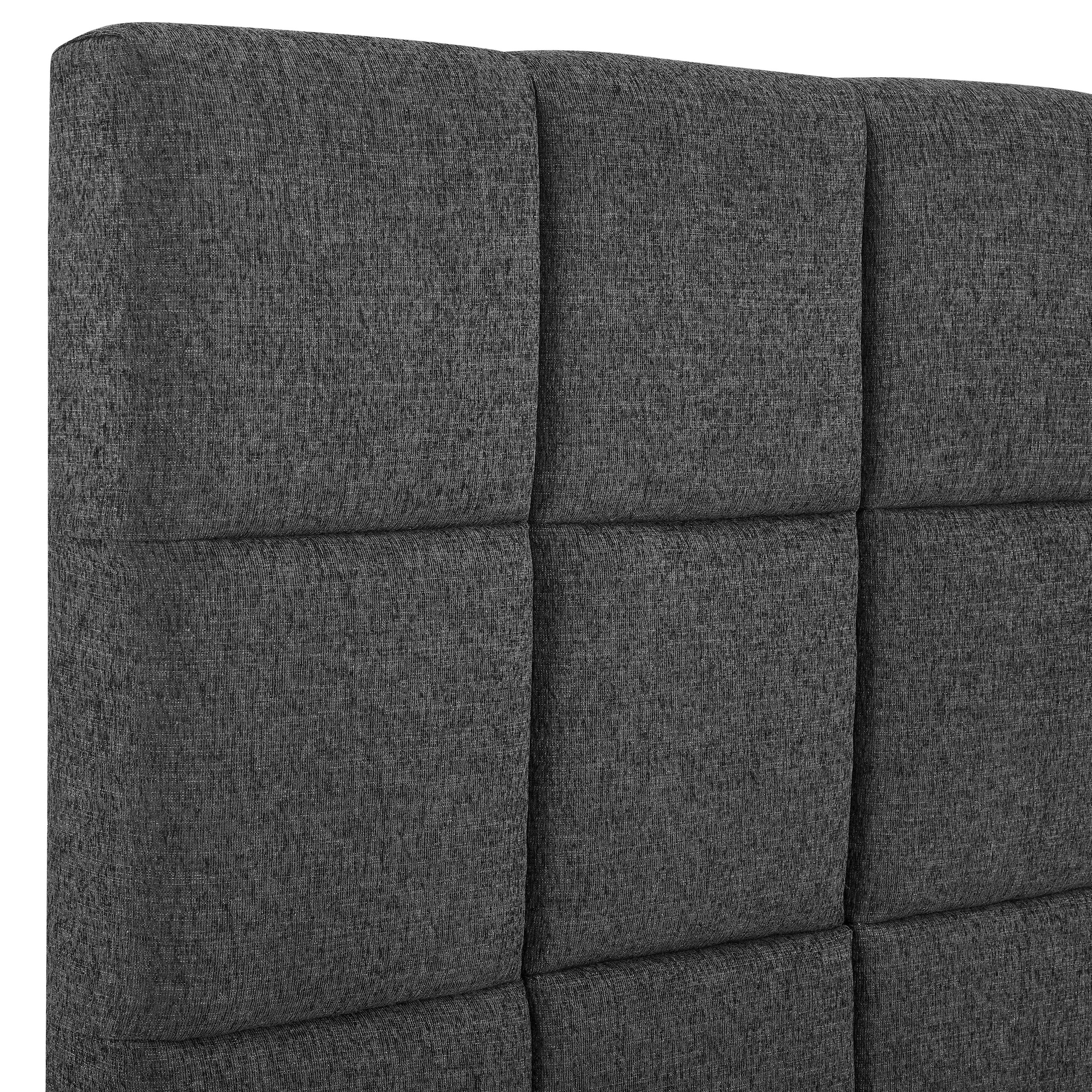 Legends Home King Size Grey Squares Upholstered Platform Bed ...