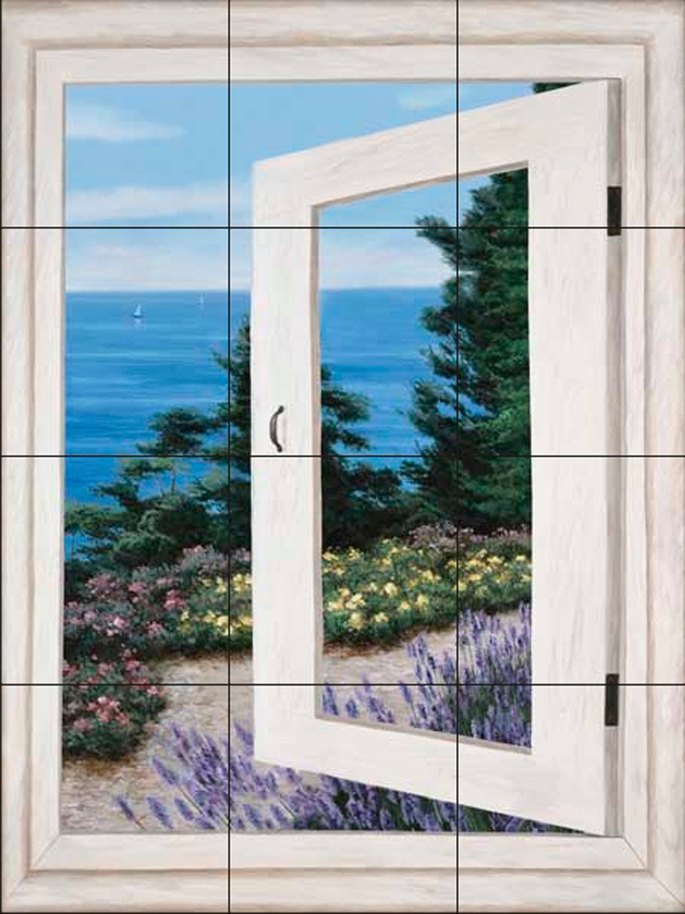 Tile Mural, Bay Window Vista Ii by Diane Romanello, 24" x 30" (20 Tiles ...