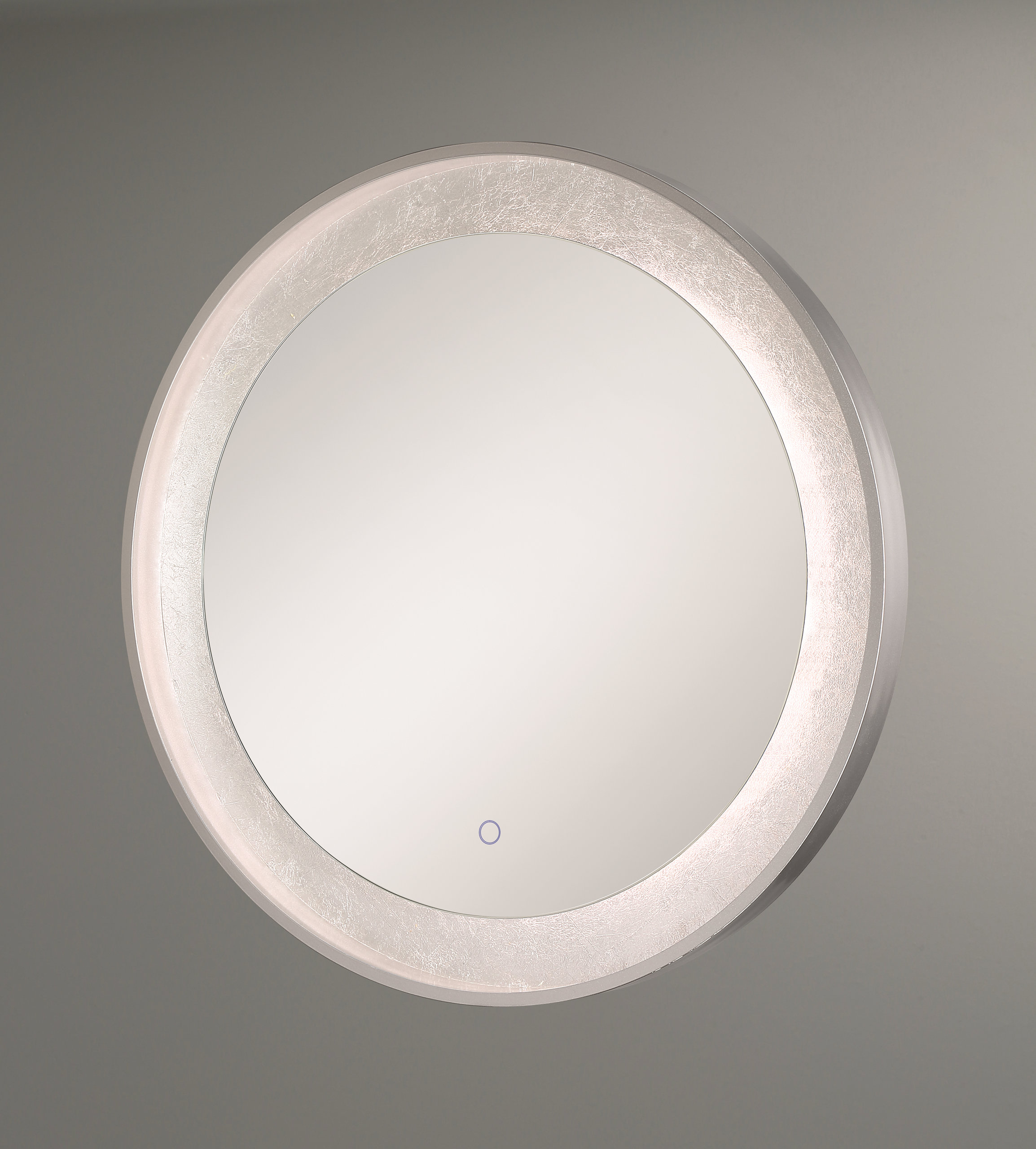 Silver Leaf Edge Lit LED Round Mirror - Modern - Bathroom Mirrors - by ...