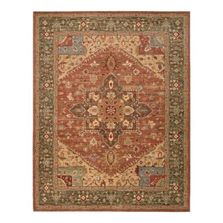 Nourison Living Treasures 99" x 135" Wool Indoor Rug in Rust Red ...