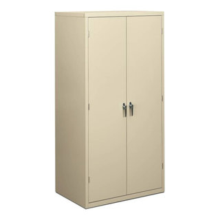 Brigade Storage Cabinet, 5 Adjustable Shelves, 36Wx24-1/8Dx72H, Putty ...