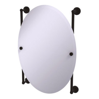 Dottingham Collection Oval Frameless Rail Mounted Mirror - Traditional ...