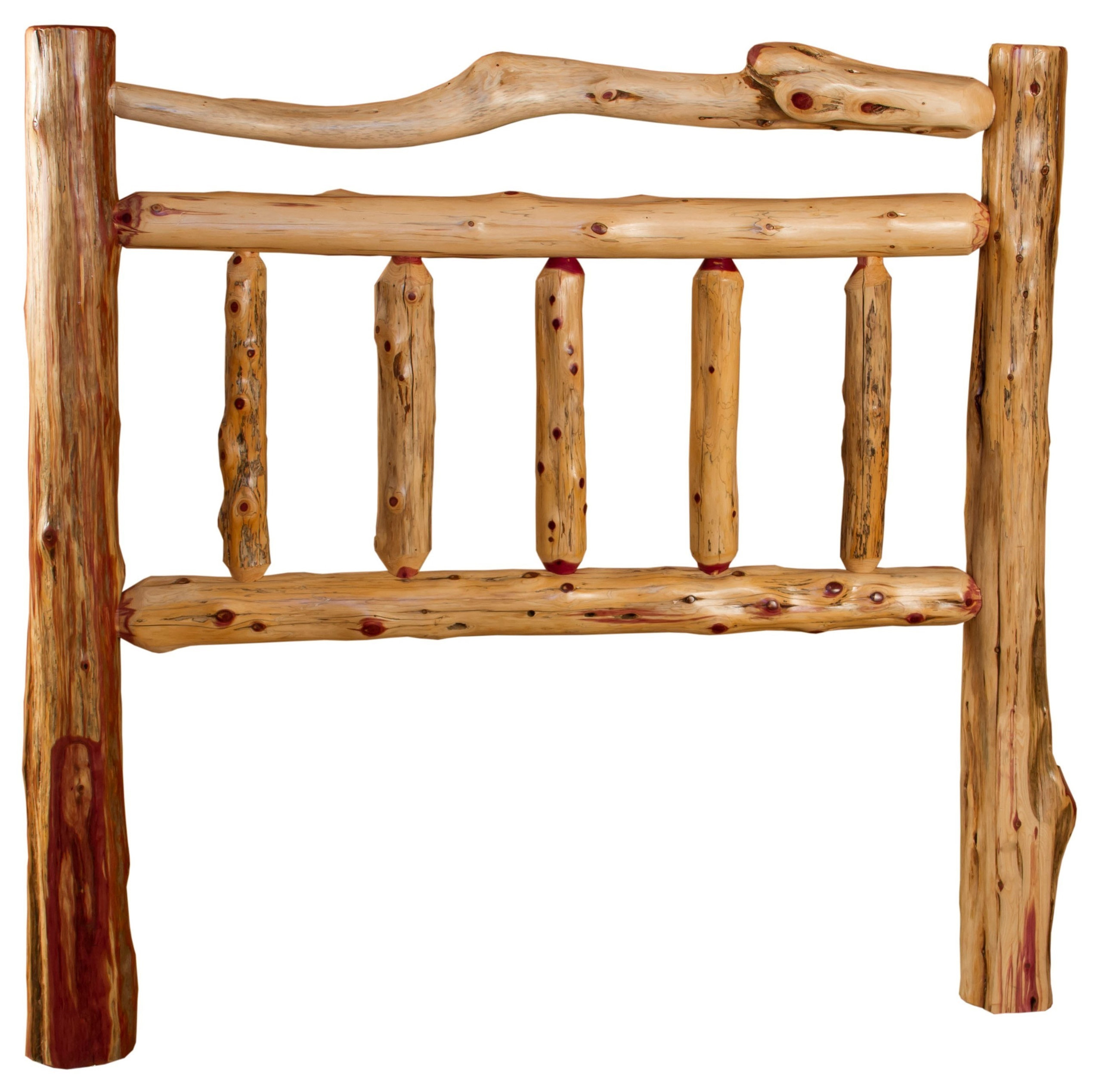 Red Cedar Log Double Top Rail Headboard, King - Rustic - Headboards ...
