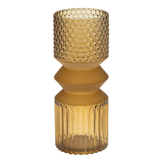 Glass 10" Mallet Vase, Amber - Contemporary - Vases - by Beyond Design ...