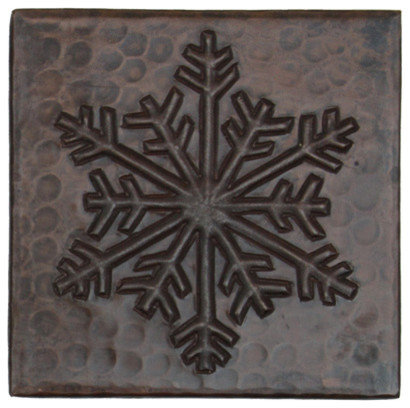 Traditional Snowflake Design Copper Tile, 12x12 - Traditional - Wall ...