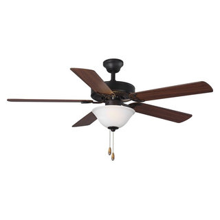 5-Blade 52" Ceiling Fan With Alabaster Light Kit - Traditional ...