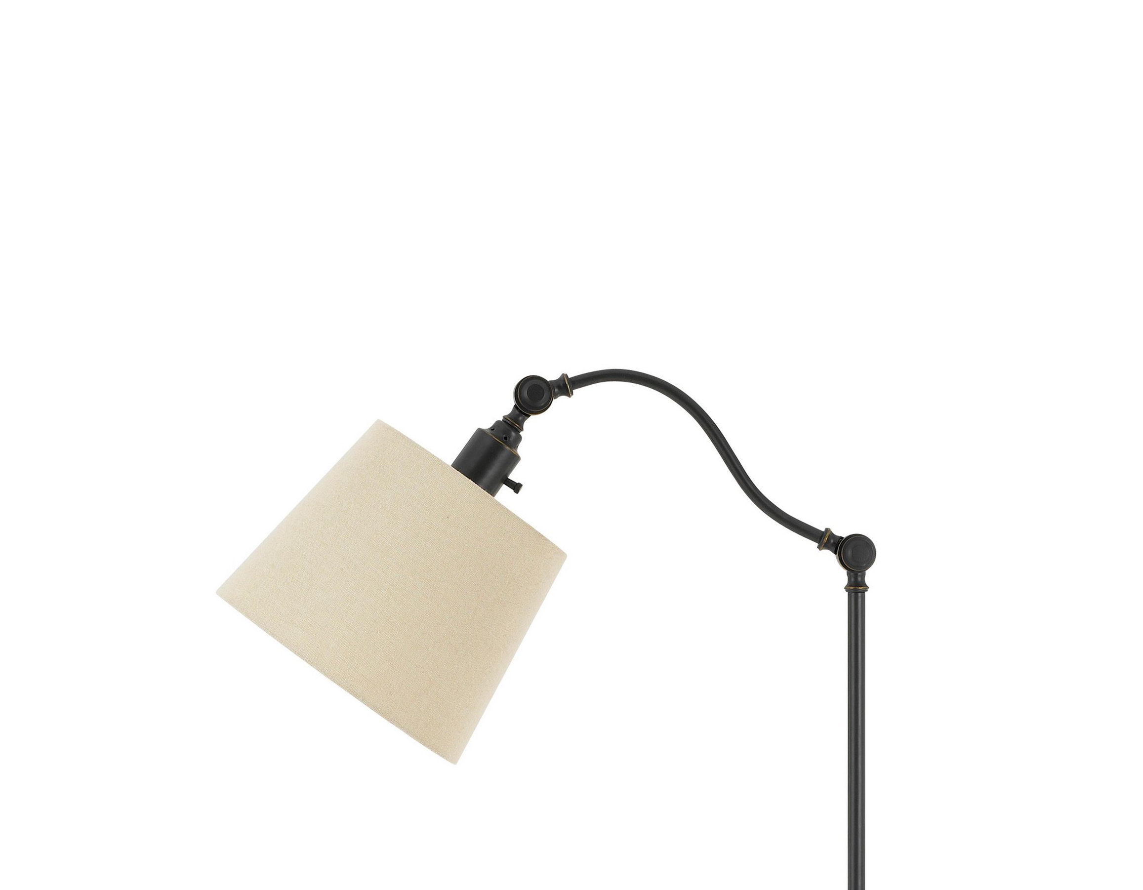 Metal Downbridge Lamp with Adjustable Height Mechanism, Black and Beige ...