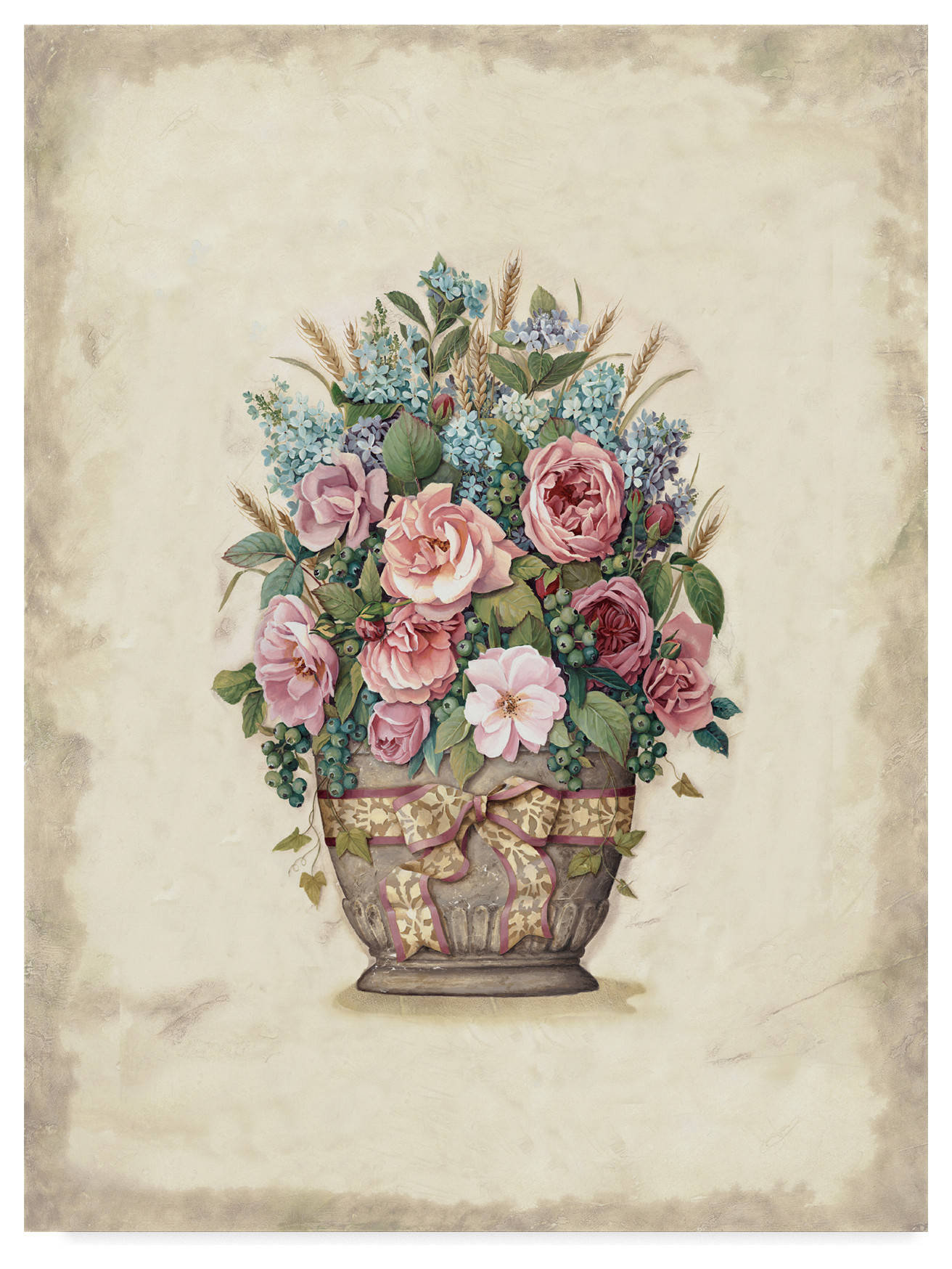 "Pot of Roses 1" by Lisa Audit, Canvas Art, 24"x18" - Farmhouse ...