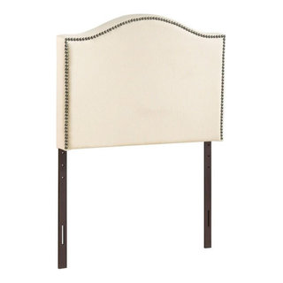 Upholstered Twin Panel Headboard in Ivory - Transitional - Headboards ...
