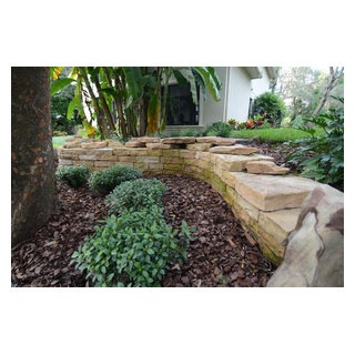 Natural Stone Dry-Stack Retaining Walls with Dry-Laid Stone Pathways ...