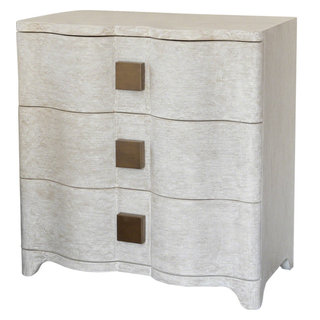 Toile Linen Bedside Chest - Transitional - Nightstands And Bedside ...