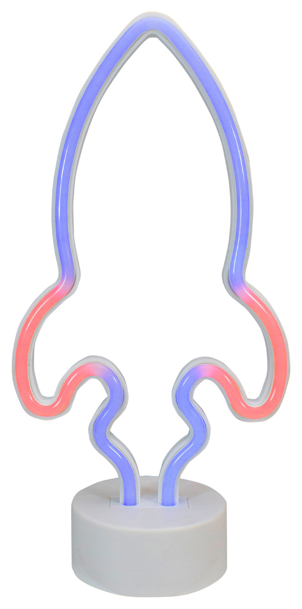 9" Blue and Red LED Neon Style Rocket Ship Table Light - Contemporary ...