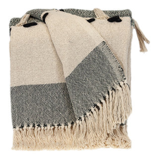 Multicolored Textured Boho Woven Handloom Throw With Tassels ...