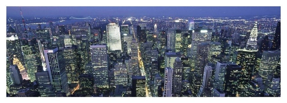 "Fifth Avenue and Midtown Manhattan, NYC" Wall Art - Paper Art, 14"x38 ...