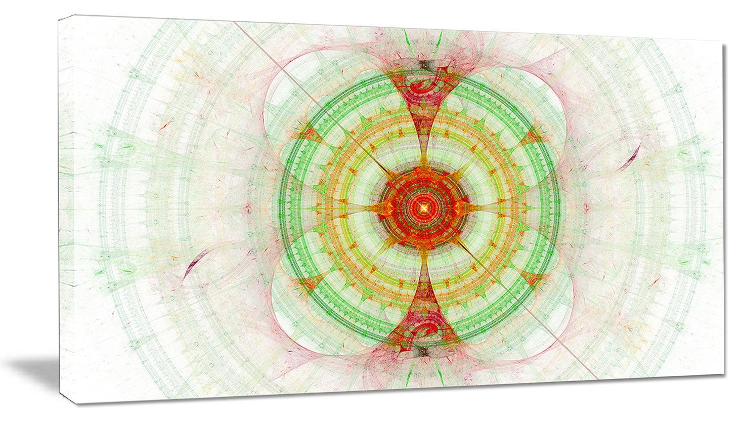 Cabalistic Fractal Green Sphere, Abstract Wall Art Canvas, 32"x16"x1 ...