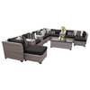 Florence 14 Piece Outdoor Wicker Patio Furniture Set 14a in Black ...