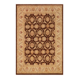 Oriental Ziegler Lanny Brown Beige Hand-Knotted Wool Rug - 8'11'' x 12 ...