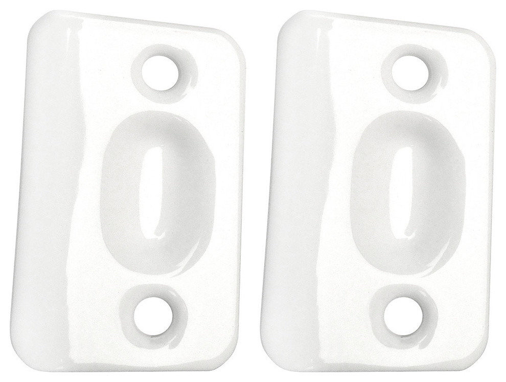 Ball Catch Strike Plates, Pair, White - White Replacement ...