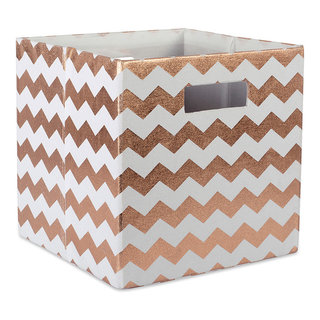 DII Polyester Cube Chevron Copper Square 11x11x11" - Contemporary ...