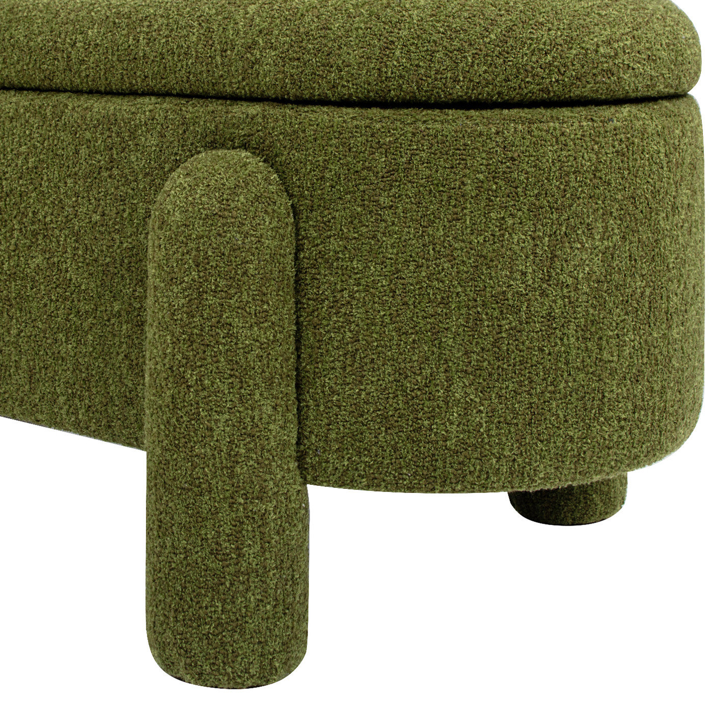 Hugo 49" Fully Upholstered Oval Boucle Storage Bench - Contemporary ...