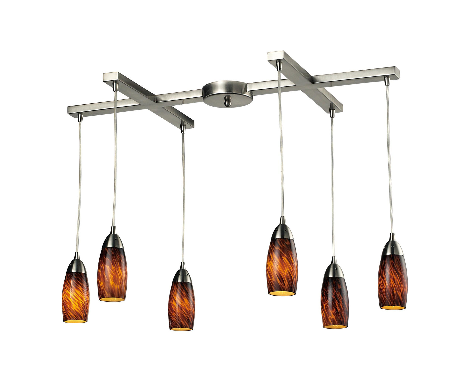 Elk Lighting 110-6ES Milan 6-Light Pendant Light - Contemporary ...