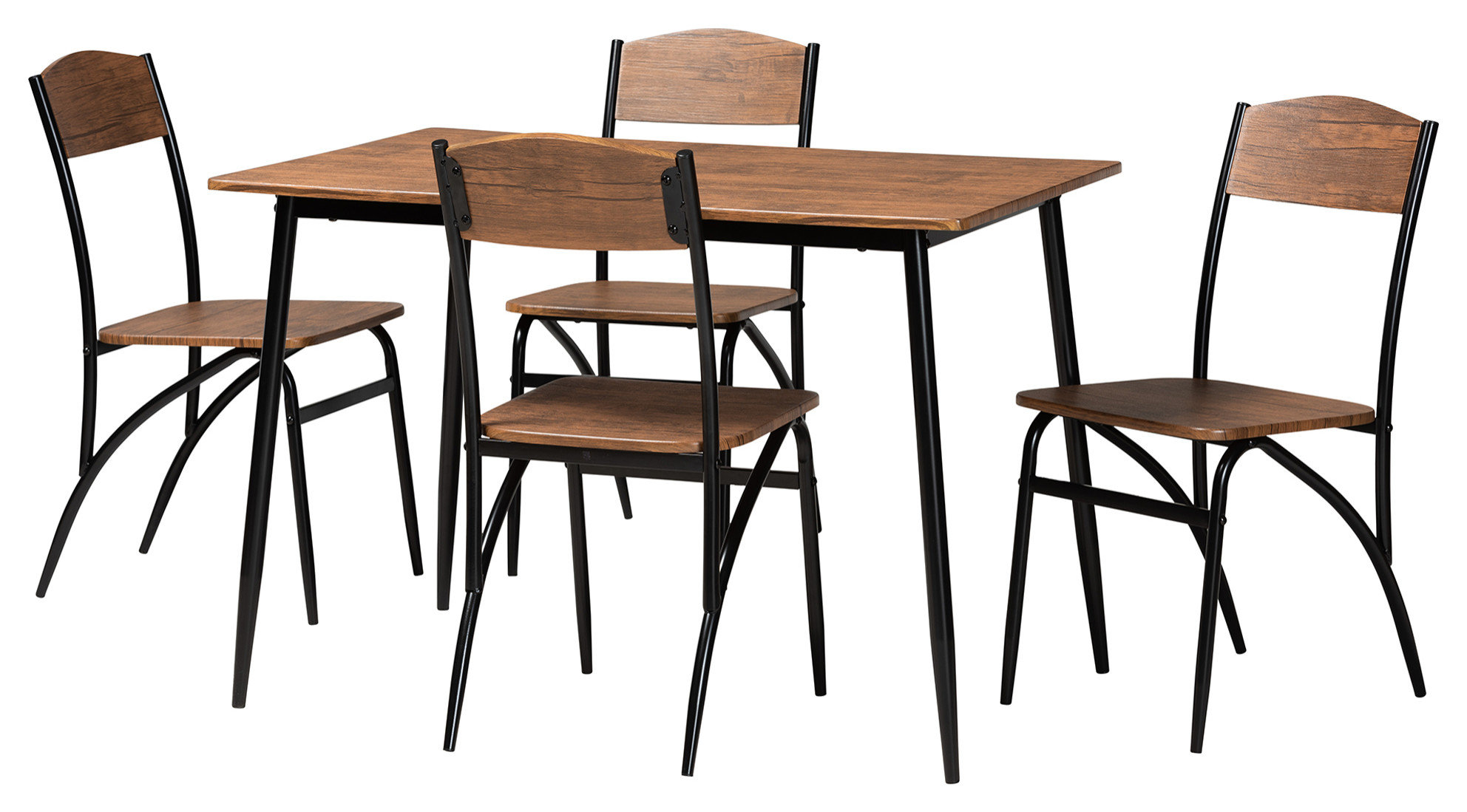 Lise Wood and Metal 5-Piece Dining Set - Industrial - Dining Sets - by ...