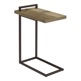 Maxwell Rectangular Top Accent Table With USB Port Weathered Pine ...