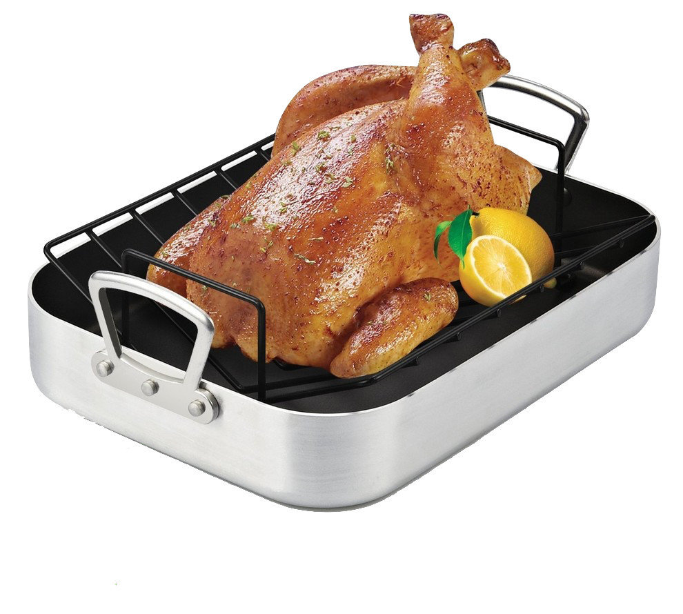 Cook N Home 02433 Nonstick Turkey Roaster with Rack, 16 by 12", Black ...