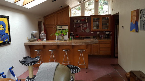 i have an ugly 80's style granite counter, how can I update it cheap?