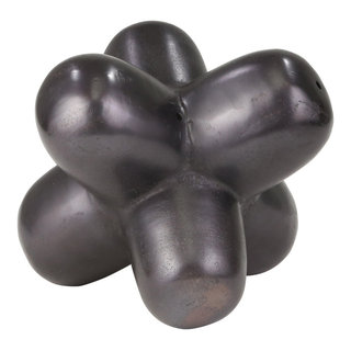 8 Inches Industrial Style Aluminum Jack Sculpture, Black - Contemporary ...