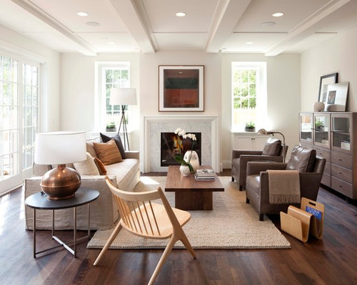 Fireplace Between Windows | Houzz