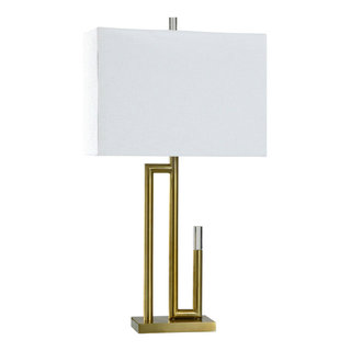 Cameron 1 Light Table Lamp, Satin Brass - Contemporary - Table Lamps ...