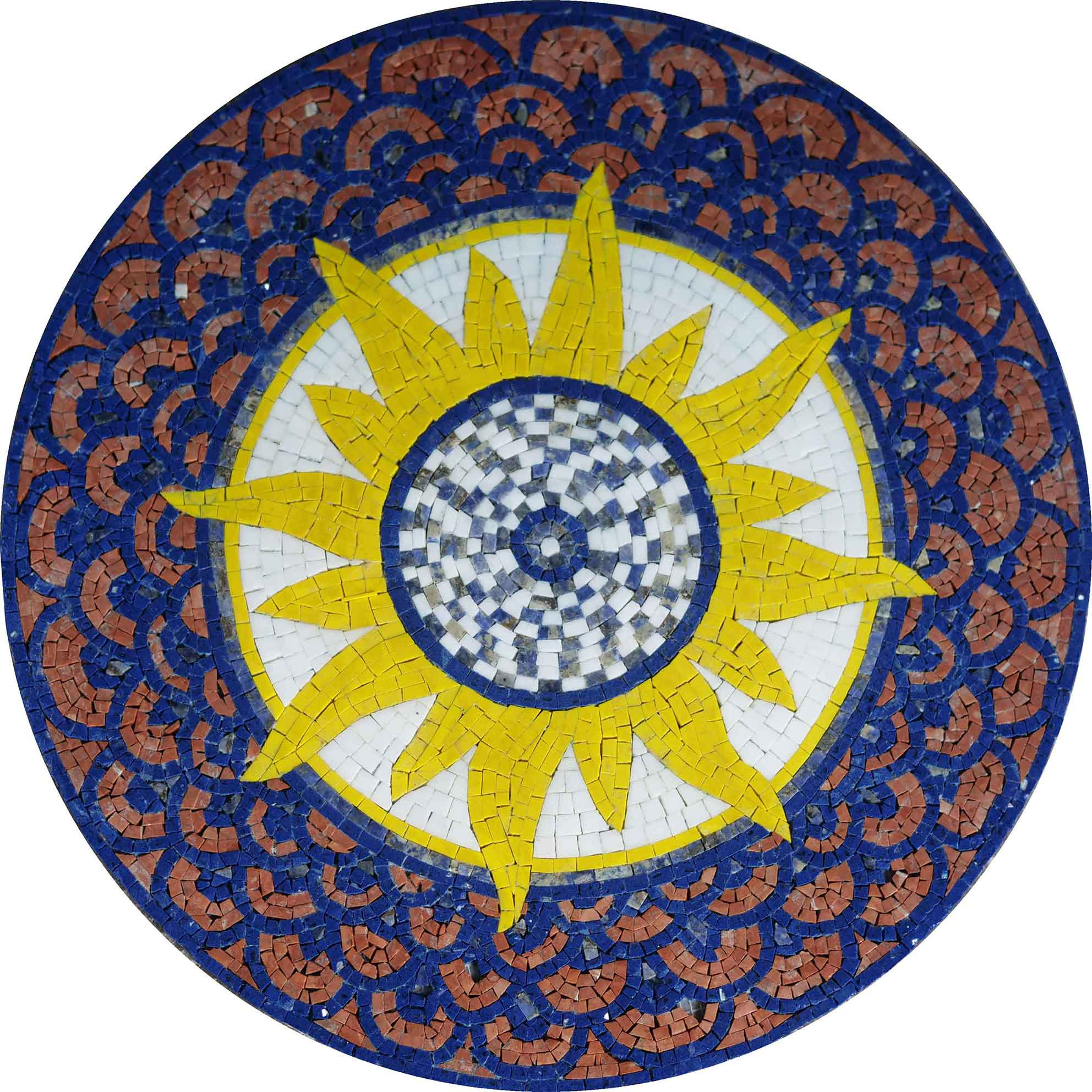 Mosaic Art - Yellow Sun, 40" x 40" - Southwestern - Tile Murals - by ...